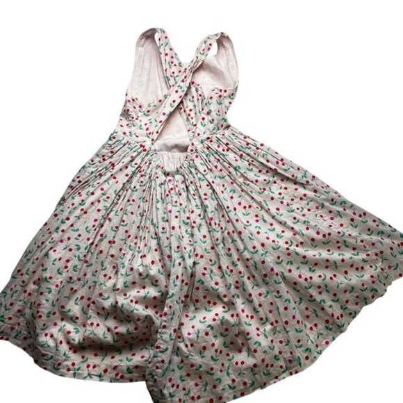 Mini Boden | Dresses | Mini Boden Pink Cherry Print Cross Back Dress ...